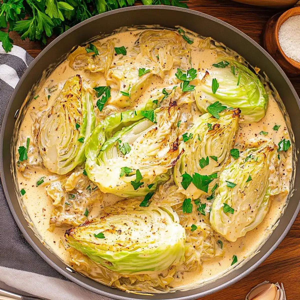 Irresistible Creamy Garlic Parmesan Cabbage – Ultimate Comfort Food